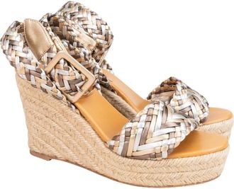 Herm&egrave;s Espadrilles - Hermes Tricolor Metallic Woven Espadrilles (34) - Gr. ONE_SIZE - in Braun - f&uuml;r Damen