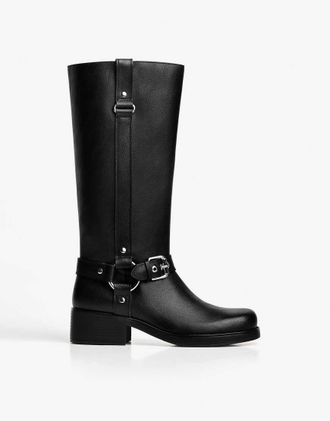 Bershka Bottes plates style motard - Noir