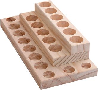 Artibetter DIYEAH 3 st&ouml;ckiges Massivholz Regal f&uuml;r &Auml;therische &Ouml;le Aufbewahrungsbox und Pr&auml;sentationsst&auml;nder Kompakter Desktop Organizer f&uuml;r Duft&ouml;le und Kosmetik