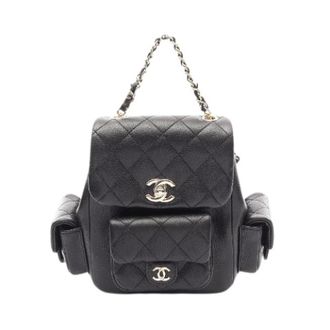 Chanel Sac &agrave; dos Pre-owned Matelass&eacute; en cuir de veau grain&eacute; - Femme - Pre-owned - Noir - Taille: ONE Size