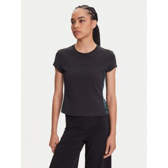 adidas T-Shirt Animal Print 3-Stripes JM1850 Schwarz Slim Fit