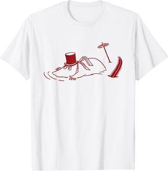 Moomin Rote Skifahren Moominpappa steckt im Schnee Winter Spiele T-Shirt