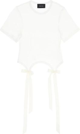 Simone Rocha Femme, Tops, Blanc, Taille: 36 FR Bow Tail Easy T-Shirt