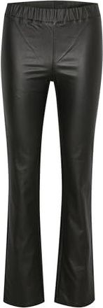 Kaffe Womens Trousers Faux Leather Flared Legs Slim Fit Elastic Waist