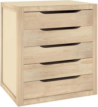 Astigarraga ASTIGARRAGA M129371 Chiffonnier en pin Massif Naturel 5 tiroirs