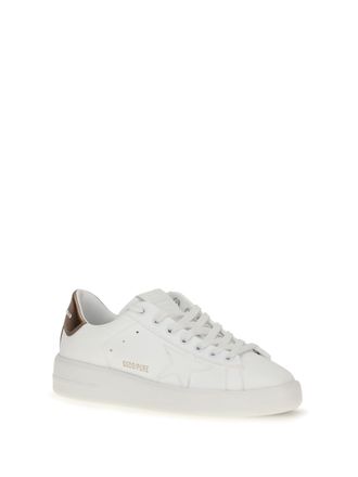 Golden Goose Womens Sneakers Pure Star White-Bronze Calf Leather Trainers White/bronze
