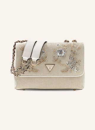 Guess Schultertasche Giully Mini Mit Schmuckperlen Und Pailletten weiss