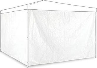 Relaxdays Seitenteile für Pavillon, 2er Set, 3x2 m, wasserdicht, ohne Fenster, Klettverschluss, PE Seitenwand, weiß