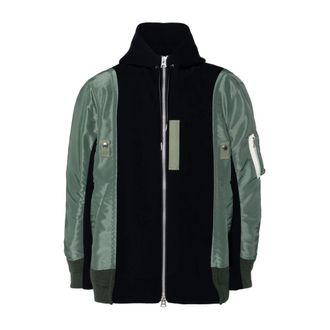 sacai Homme, Vestes, Multicolore, Taille: M Veste Sweat &agrave; Capuche Bicolore