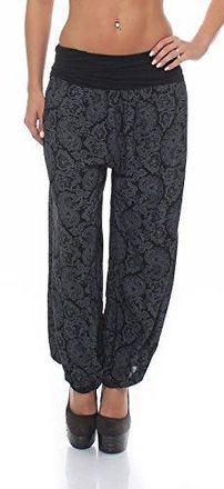 Malito more than fashion Malito Harem Pantalon en Style Boyfriend avec Orient Print Aladin Yoga 8580 Femme Taille Unique (Noir)