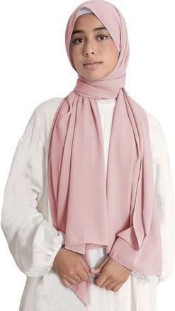 Lina & Lily Foulard Hijab Femme Musulmane en Soie de Médine (Rose Poudré)