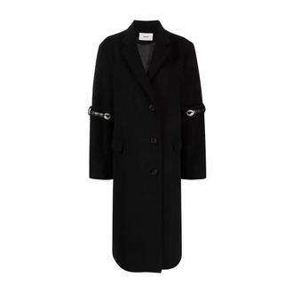 Coperni Schwarzer Wollmantel - - Coats - Damen - Schwarzk - XS