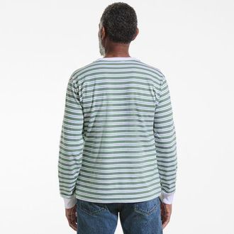 Lands End Super-T Langarm-Henleyshirt, Classic Fit, Herren, Gr&ouml;&szlig;e:44-46 regular, Gr&uuml;n, Baumwolle, by Lands End