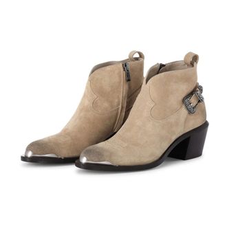 Golden Goose Femme, Chaussures, Beige, Taille: 37 EU Bottine en Daim avec Boucle Argent&eacute;e