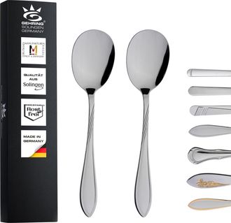Gehring Gehring Solingen Focus Vorlegel&ouml;ffel 2er Set I Edelstahl Besteck I Servierl&ouml;ffel f&uuml;r Gem&uuml;se, Beilagen und Salate I sp&uuml;lmaschinengeeignet I Made in Ger