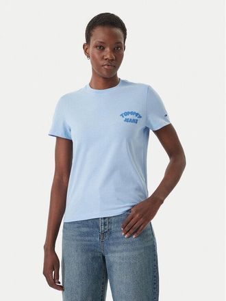 Tommy Jeans T-Shirt Bubble Logo DW0DW22310 Himmelblau Regular Fit