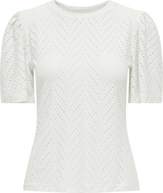 Jacqueline de Yong JdY Damen Jdycarla Cathinka S/S Top JRS Noos, Cloud Dancer, Small