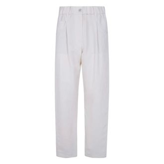 Brunello Cucinelli Femme, Pantalons, Blanc, Taille: 36 FR Straight Natural Pantalons