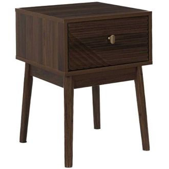 Altobuy Altobuy - colette - Chevet 1 tiroir en bois et mdf pieds en pin teint&eacute; ch&ecirc;ne fonc&eacute;