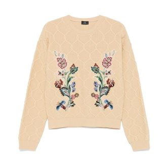 Etro Beiger Woll-Kaschmir Pullover - - Knitwear - Damen - Beige - S