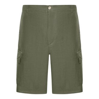 120% Lino Leinen Cargo Bermuda Shorts - - Shorts - Herren - Gr&uuml;n - S