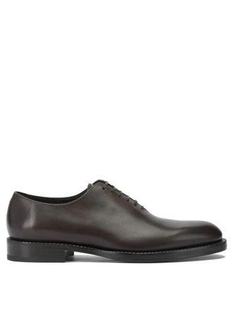 Ferragamo Brown Leather Lace-Up Shoes - Gr. 7_5 - in Schwarz