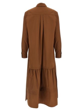 Max Mara Womens Brown Cotton Long Dress