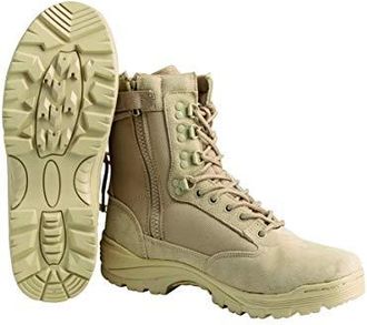 Mil-Tec Tactical Bottines à fermeture Éclair YKK,Kaki,38 EU