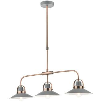 D&auml;r Lighting DAR LIDEN - Suspension &agrave; barre droite Cuivre graphite, 3x E14