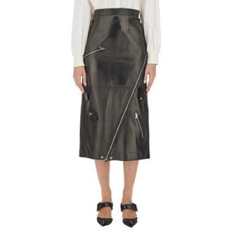 Alexander McQueen Slashed Zip Rock - - Skirts - Damen - Schwarzk - S