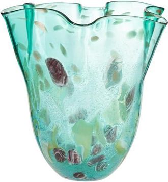 GILDE GLAS art Vase Spring aus Glas - gr&uuml;n - H&ouml;he 26cm x Breite 24cm - dekoratives Design - wasserdichte Dekovase