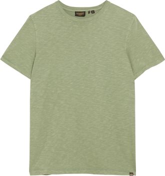 Superdry Herren Kurzärmeliges T-Shirt aus Flammgarn mit Rundhalsausschnitt Gischt Grün XL
