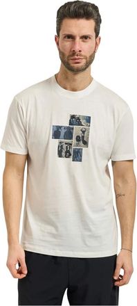 A|X Armani Exchange Homme, Tops, Blanc, Taille: M T-shirt &agrave; col rond avec imprim&eacute;