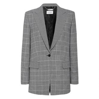 Philipp Plein Boyfriend Fit Blazer Prince of Wales Crest - - Jackets - Damen - Grau - L