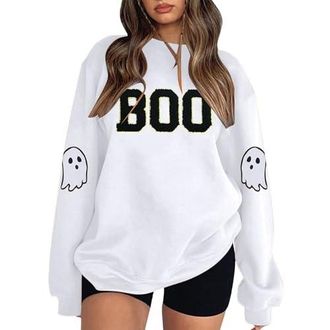 Generic 2026 Printemps Mode Femmes Sweat &agrave; Capuche Casual Loose Top Automne Hiver &Eacute;l&eacute;gant Lettre Imprim&eacute;e Design, blanc, 3XL