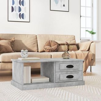 vidaXL Table basse Gris b&eacute;ton 90x50x35 cm Bois ding&eacute;nierie Vidaxl