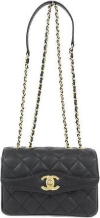 Chanel Sac bandouli&egrave;re en cuir dagneau Pre-owned - Femme - Pre-owned - Noir - Taille: ONE Size
