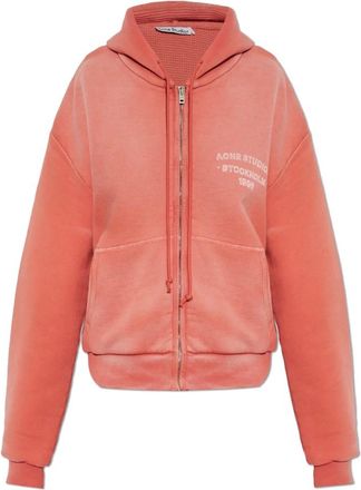 Acne Studios Femme, Sweatshirts et sweats &agrave; capuche, Rouge, Taille: 40 FR Sprayed Zip Sweat &agrave; capuche