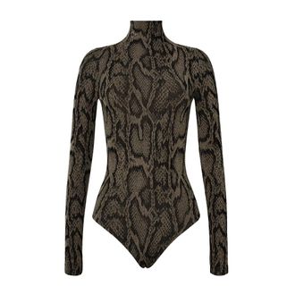 Wolford Schlangenmuster Jacquard High-Neck Bodysuit - - Tops - Damen - Gr&uuml;n - S