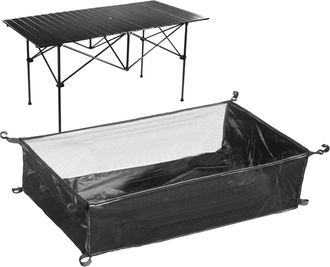 Generic Camping-Tisch-Organizer - Aufbewahrungstasche aus extra grobem Netz | H&auml;ngekorb unter dem Tisch mit langlebigen Clips f&uuml;r Outdoor-Ausr&uuml;stung, K&uuml;chenut