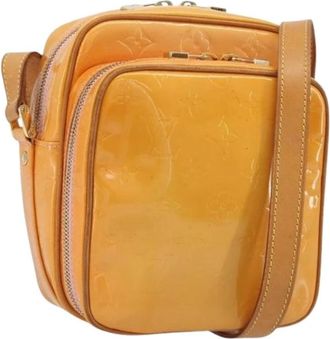Louis Vuitton Sac bandouli&egrave;re vintage en cuir verni doccasion - Femme - Pre-owned - Orange - Taille: ONE Size