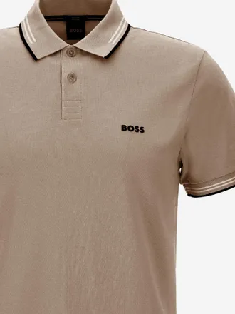 HUGO BOSS Stretch Cotton Polo Shirt - Beige