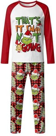 Generic Le Grinch Pyjama Noel Famille De Grinch Hiver Bebe Ensemble Ensembles Assorti Pull The Deguisement Enfant Adulte Garcon Femme Coton Couple Costume Cha
