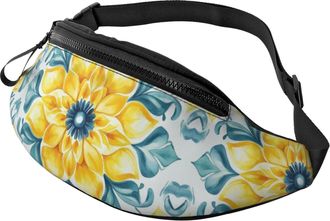Generic Stylisch Umh&auml;ngetaschen Blumen-Mandala-Druck Bauchtasche Umh&auml;ngetaschen Lauftasche F&uuml;r Damen Wandern Running 14X35Cm