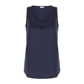 Brunello Cucinelli Satin-Seidentop - - Tops - Damen - Blau - XL