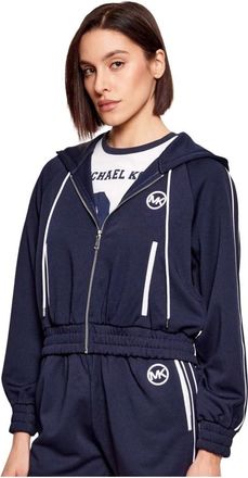 Michael Kors Femme, Sweatshirts et sweats &agrave; capuche, Bleu, Taille: 40 FR Zip-throughs