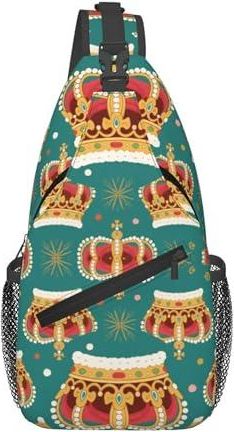 Generic Multifonction Sacoche Homme Bandouliere Art de la Couronne Royale dOr Sac &agrave; Bandouli&egrave;re R&eacute;glable Sac &agrave; Dos Militaire pour Cyclisme Randonn&eacute;e Femme