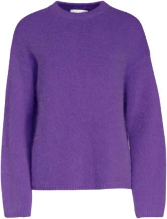 Weili Zheng Femme, Pulls, Violet, Taille: 38 FR Maglione Girocollo in Filato Rasato Oversize