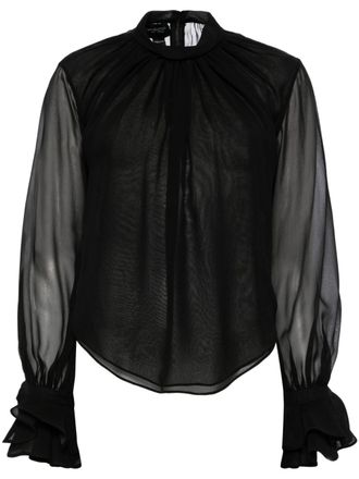 Giambattista Valli haut à effet de transparence - Noir