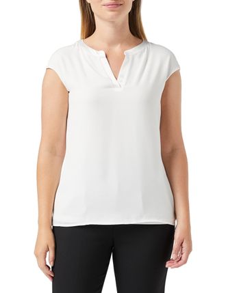 Comma Damen 601.11.899.12.130.1279243 T Shirt, Weiß (Offwhite 0120), 46 Große Größen EU